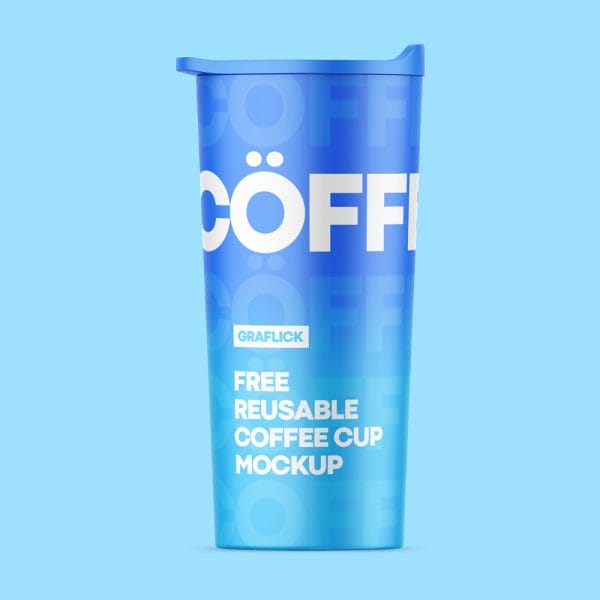 Free Reusable Coffee Cup Mockup PSD