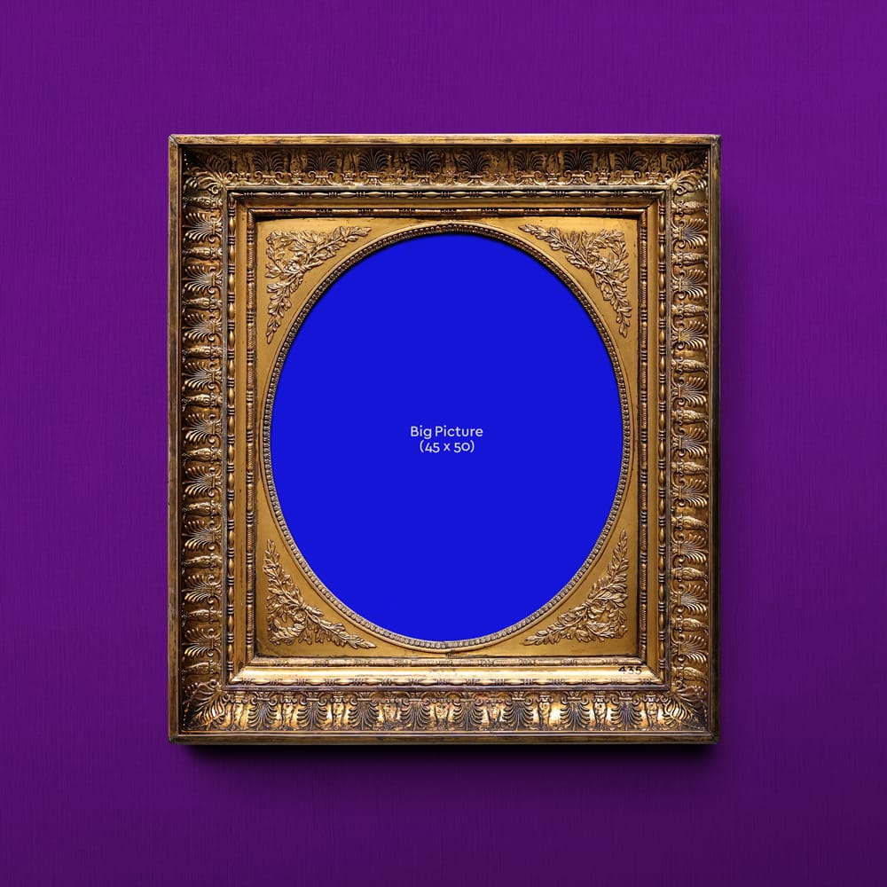 Free Vintage Ornate Gold Picture Frame Mockup PSD