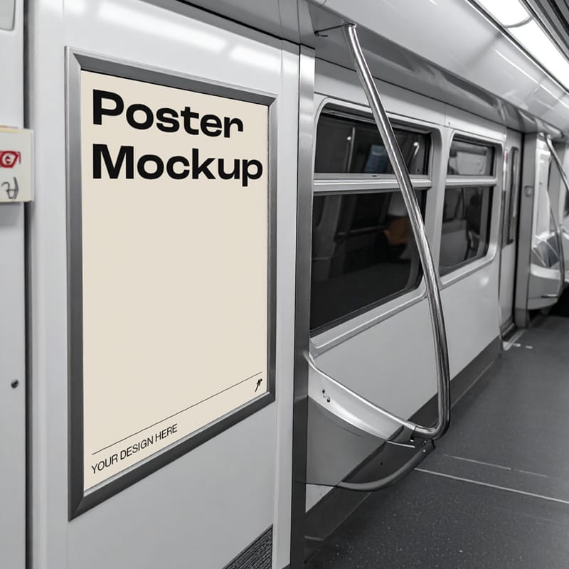 Free Subway Poster Mockup PSD