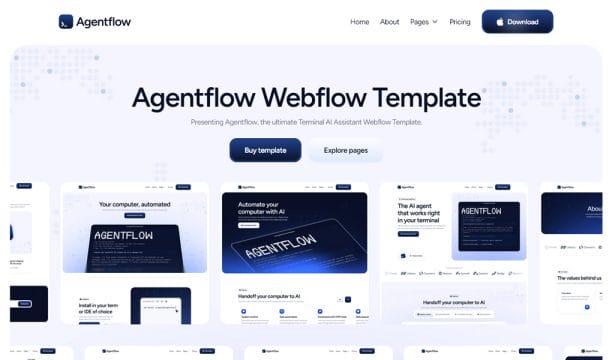 T20 Best Webflow Templates For AI Startups 2026