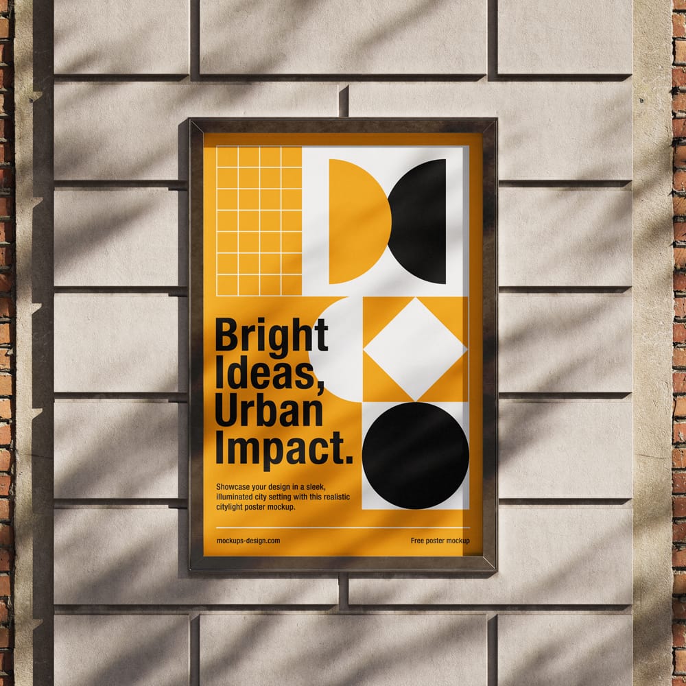 Free Citylight Frame Mockup PSD