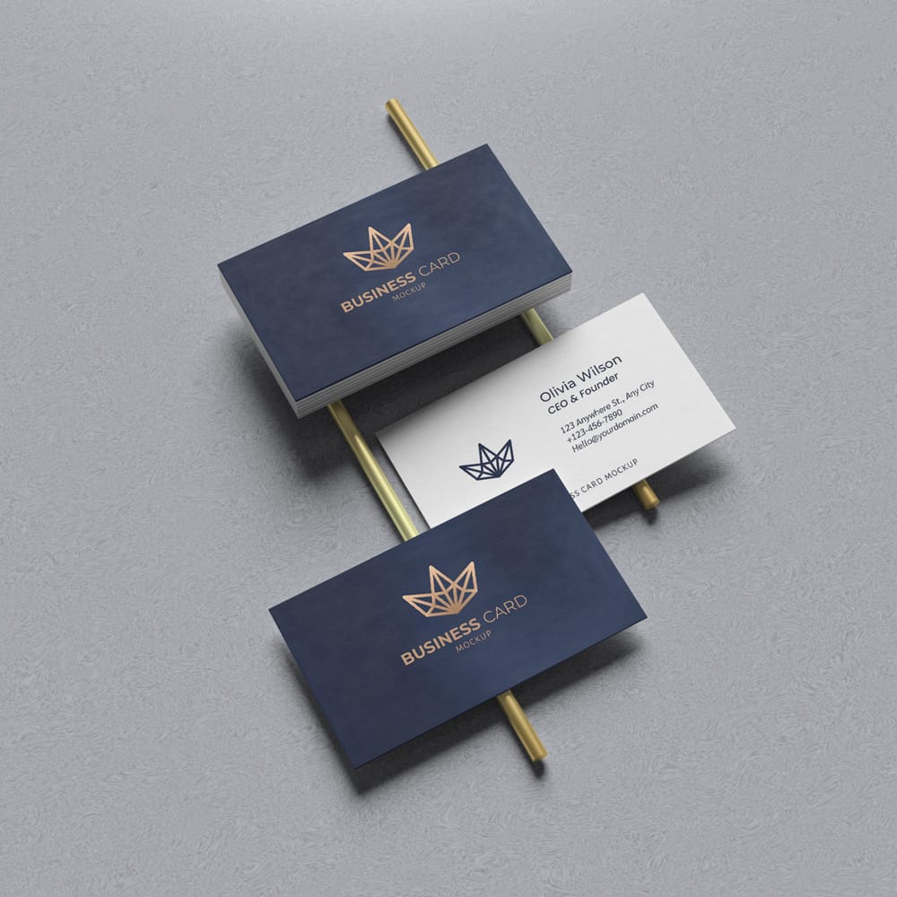 Free Modern Architectural Business Card Mockup PSD