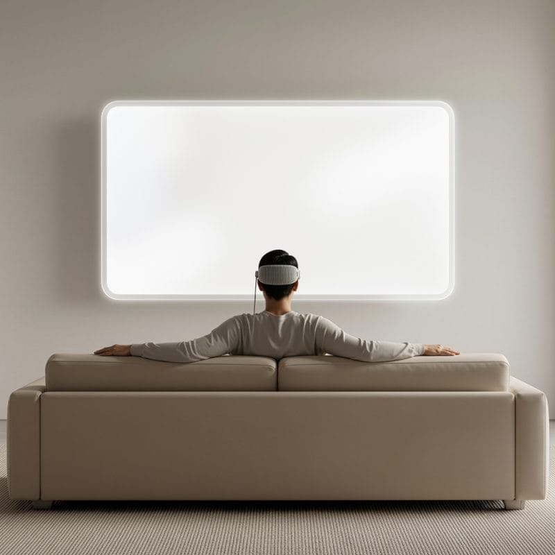 Free Realistic Apple Vision Pro Entertainment Mockup PSD