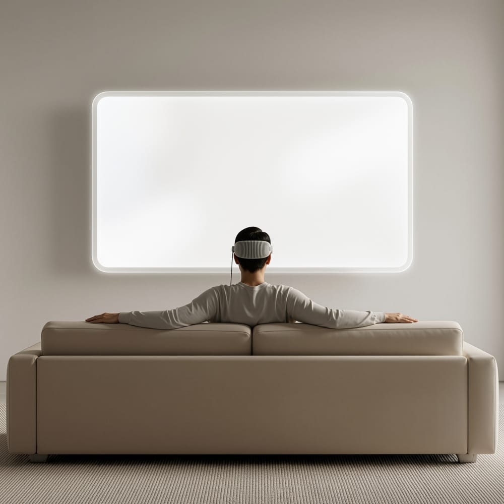 Free Realistic Apple Vision Pro Entertainment Mockup PSD