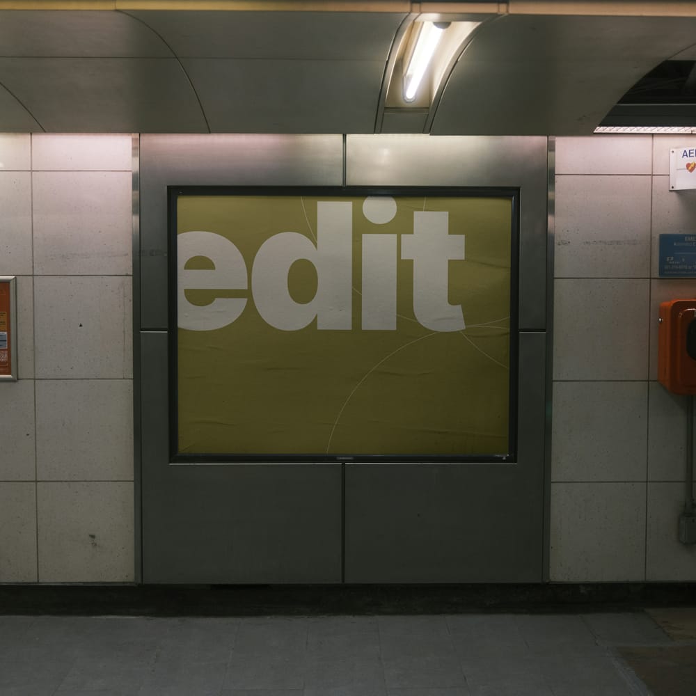 Free Underground Station Billboard Mockup PSD