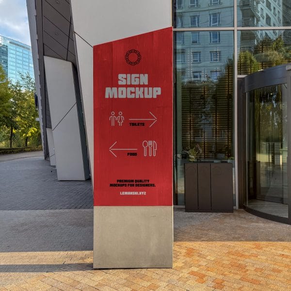Free Wayfinding Signage Mockup Template PSD